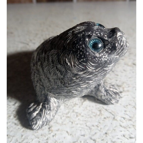 Art | Vintage Al Wolf Seal Pup Hand Carved Black Soapstone Sculpture ...